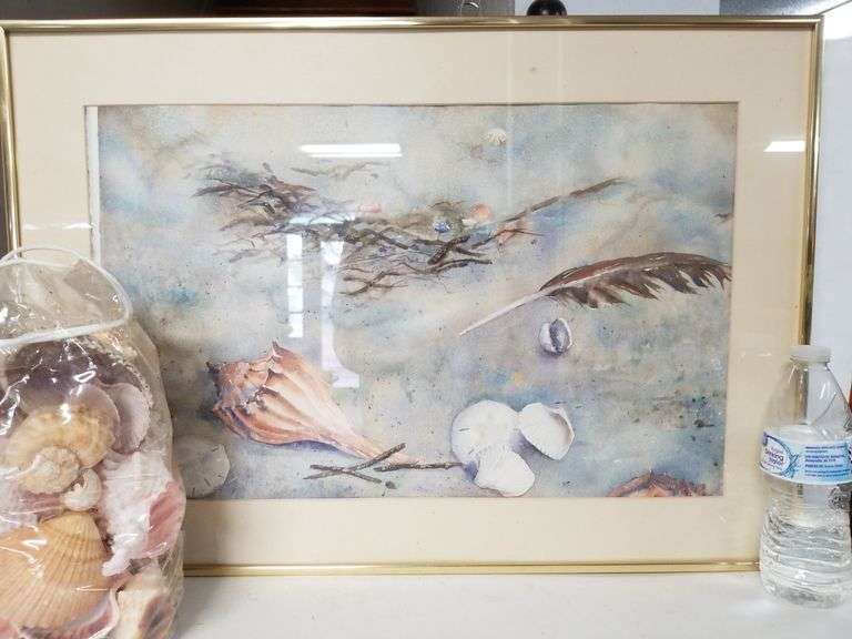 Sea Decor/ Picture/ Shells/ Decorative Plate - Trice Auctions