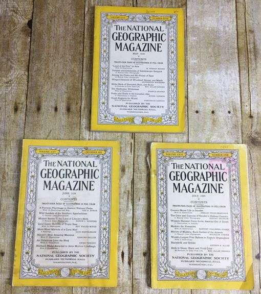 89-Year-Old National Geographic Magazines. 3 Issues from 1934. May/Jun ...