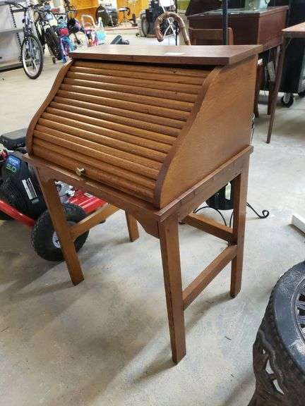Antique Oak Childs Roll Top Desk By Eastman Line Childrens Furniture ...