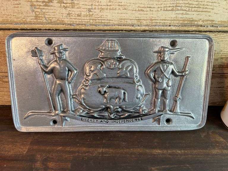 Heavy Pewter Delaware License Plate From Senator Thurman Adams - Trice ...