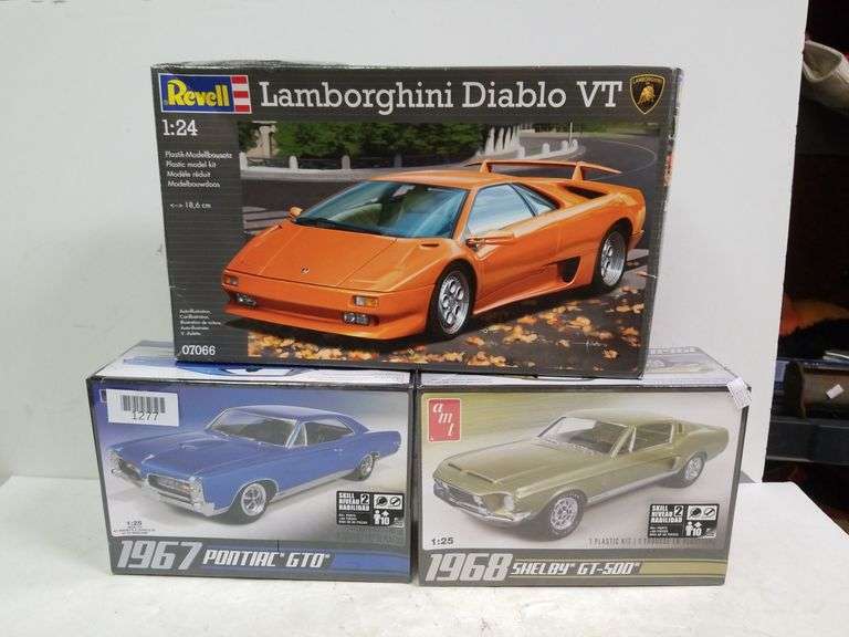 Pontiac 67' GTO, Mustang Shelby 68' New Model Kits & Revell Lamborghini ...