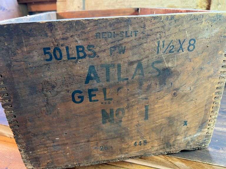 Vintage Wooden Atlas Explosives Box - Trice Auctions