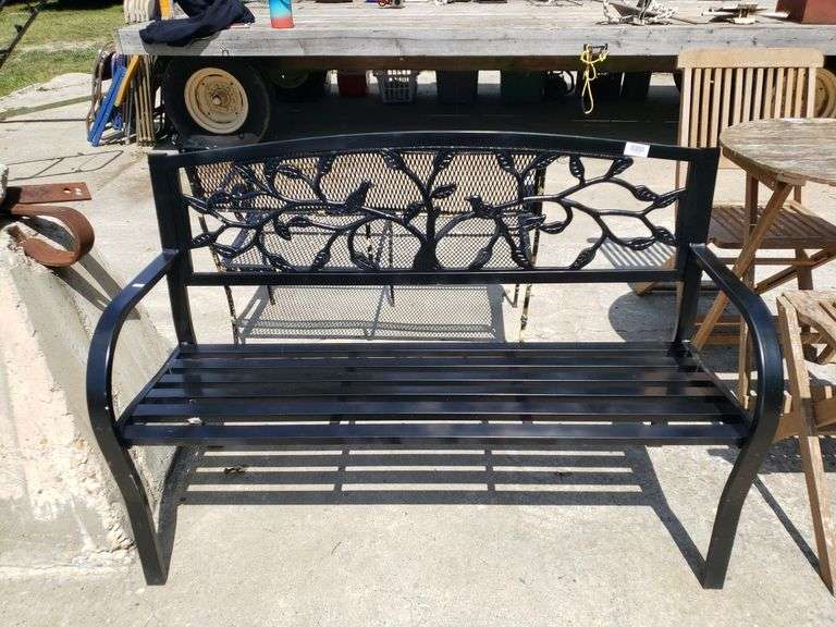 Metal Park Bench W/Bird Inset - Trice Auctions