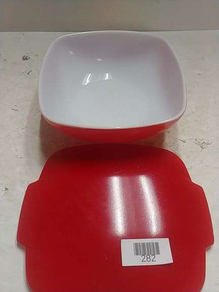 Pyrex Red Bowl With Top - Trice Auctions