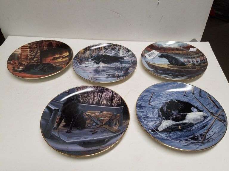 Danbury Mint Decorative Black Lab Plates - Trice Auctions