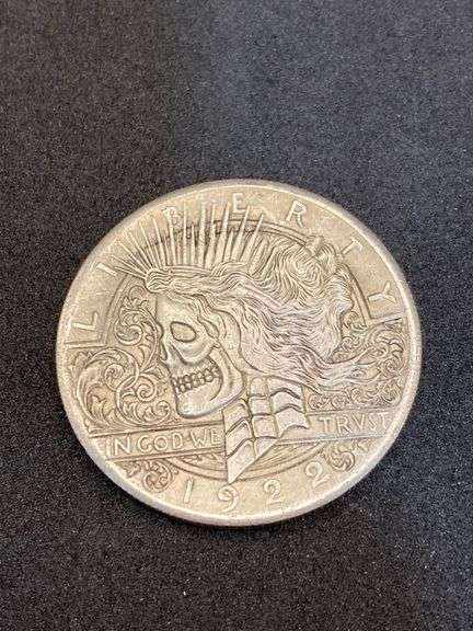 1922 Lady Liberty Skull Hobo Peace Dollar - Trice Auctions