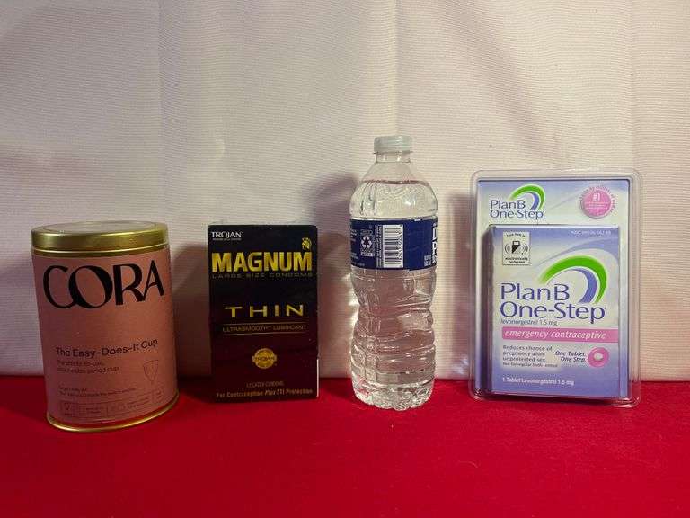 Cora The Easy Does It Cup, Trojan Thin, & Plan B One Step - Trice Auctions