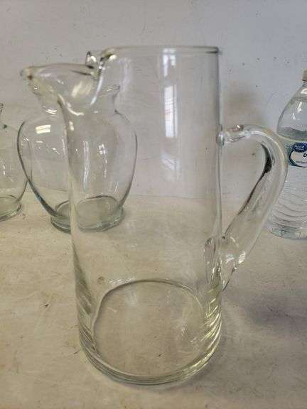 Glass Pitcher And Vases (3) - Trice Auctions