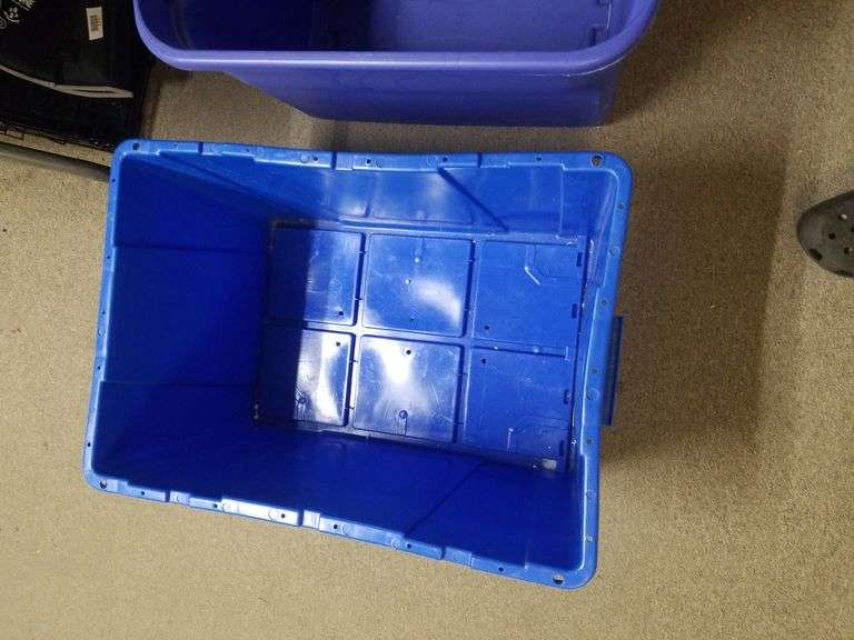 3 Blue Plastic Totes - Trice Auctions