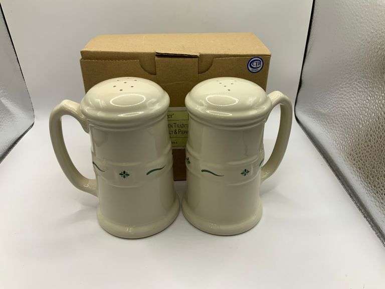 Longaberger Woven Traditions Stovetop Salt & Pepper Shakers New In Box ...