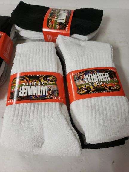 Winner Sports Socks Crew Socks 12 Pairs - Trice Auctions