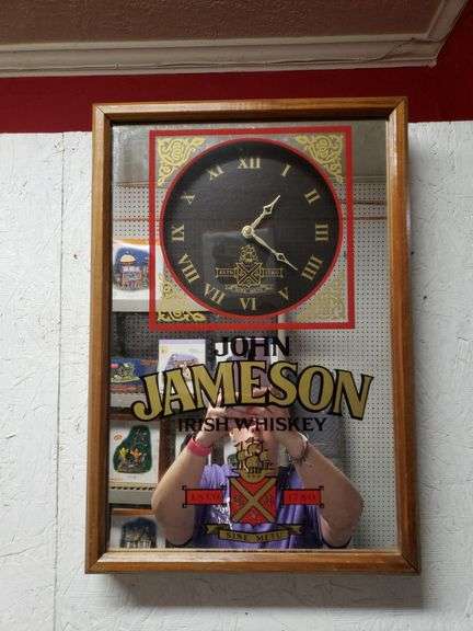 Jameson Irish Whiskey Mirrored Wall Clock - Trice Auctions