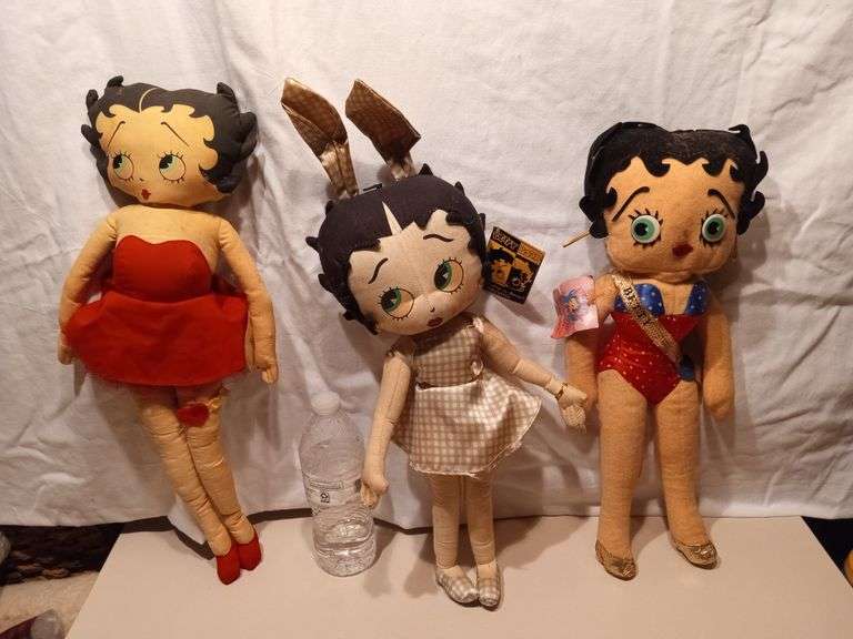 3 Various Betty Boop Dolls - Gingham Dress & Bunny Ears, 1989 Vintage ...