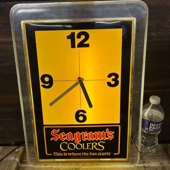 Vintage Lighted Seagram's Cooler Clock - Trice Auctions