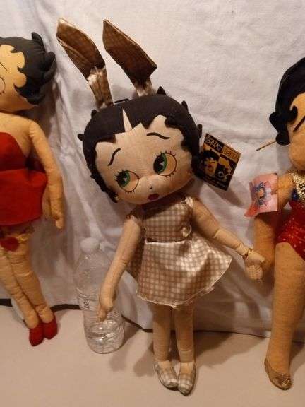 3 Various Betty Boop Dolls - Gingham Dress & Bunny Ears, 1989 Vintage ...