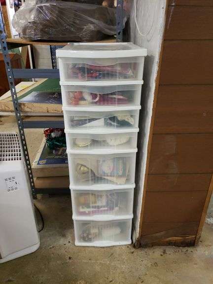 Tall Craft Organizer Full Of Crafting Supplies - Trice Auctions