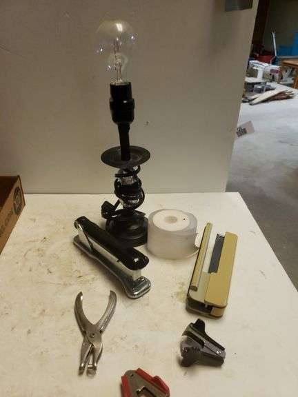Desk Lamp, Staplers Staple Pullers - Trice Auctions