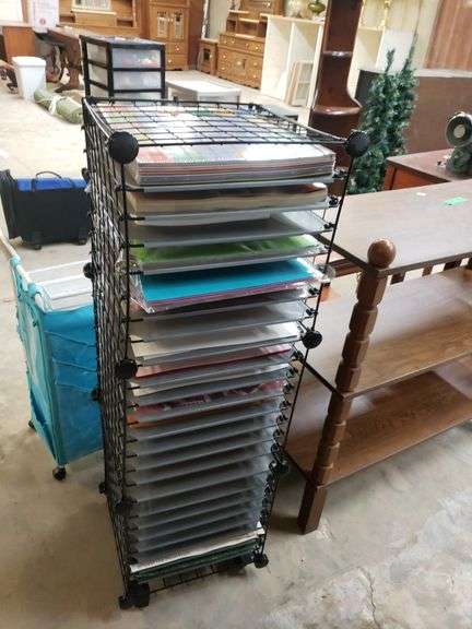 Craft Room Paper Storage Tower With Paper - Trice Auctions
