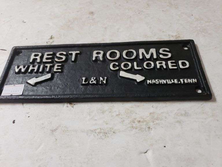 Segregation Cast Iron Restroom Sign - Trice Auctions