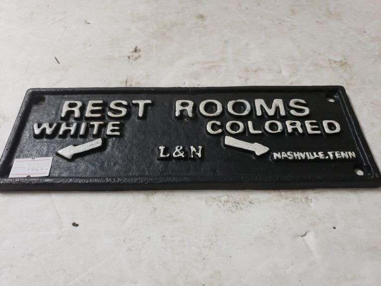 Segregation Cast Iron Restroom Sign - Trice Auctions