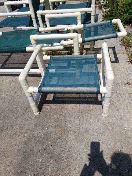 4 PVC Pipe Chairs, 1 Lounge Chair & 1 Ottoman - Trice Auctions