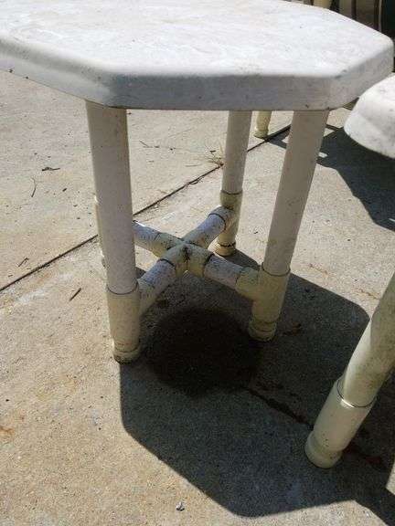 2 Hard Plastic Outdoor End Tables - Trice Auctions