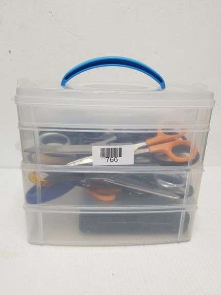 Stackable Small Storage Containers With Scissors - Trice Auctions