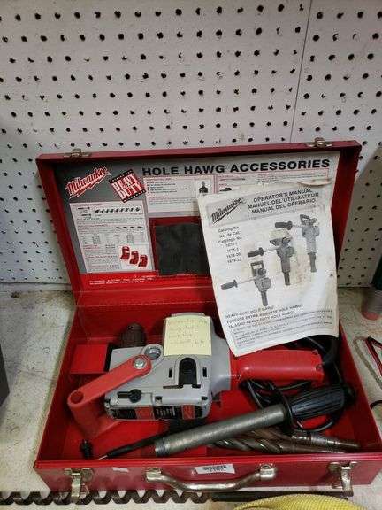 Milwaukee Hole Hawg W/drill Bits, Works - Trice Auctions