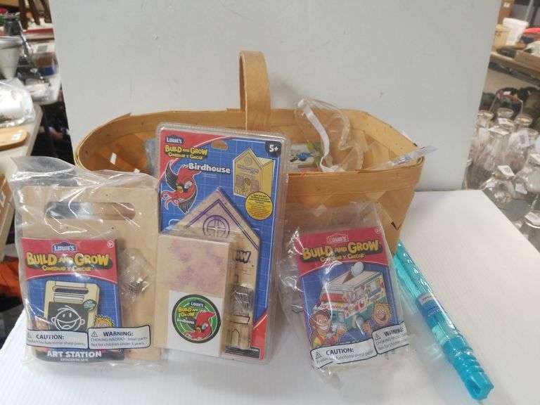 Basket With Assorted Craft Items - Trice Auctions