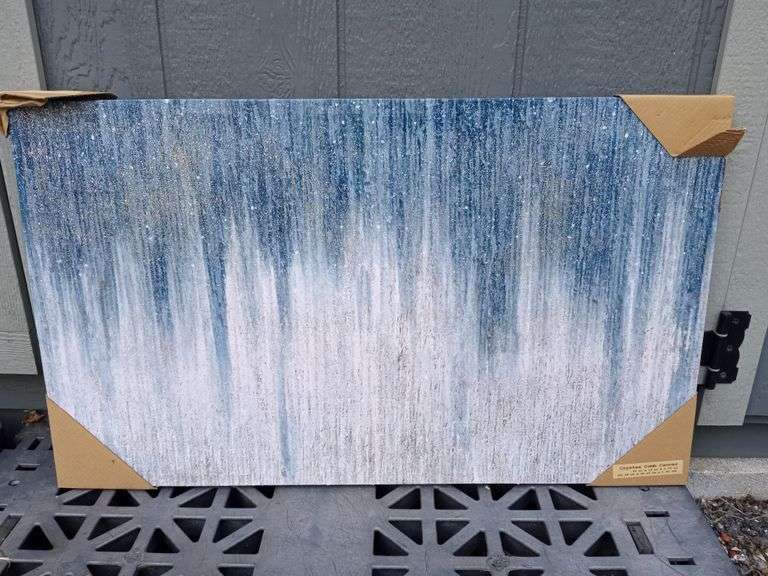 NEW Large Blue Crystex Comb Canvas Picture - Trice Auctions