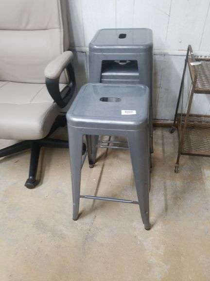 Metal Stackable Stools(3) 24" Tall - Trice Auctions
