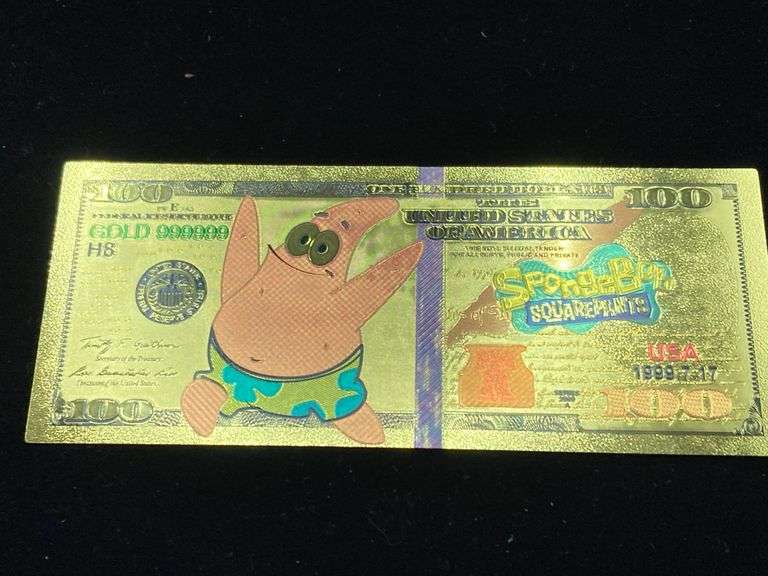 Nickelodeon SpongeBob SquarePants Patrick Dollars Gold Hologram - Trice ...