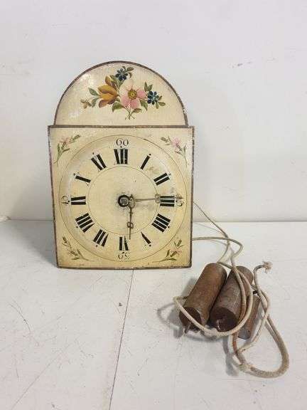 Antique Wood & Brass Black Forest Shield Clock - Tullochs Auctions