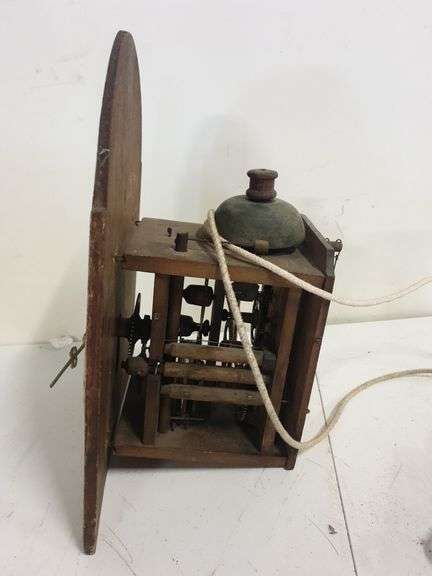 Antique Wood & Brass Black Forest Shield Clock - Tullochs Auctions