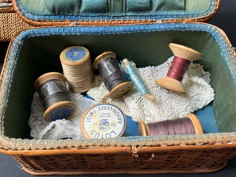 Two Vintage Wicker Sewing Baskets - Tullochs Auctions