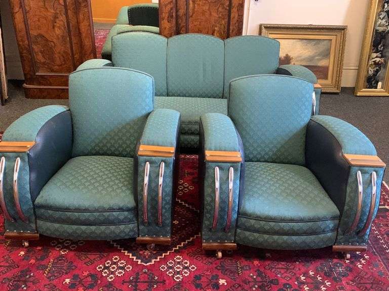 Three Piece Art Deco Lounge Suite - Tullochs Auctions