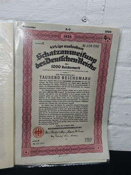 Collection of Old German Bond Certificates - Tullochs Auctions