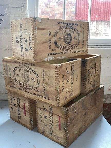 Five Vintage Gelignite Boxes - Tullochs Auctions