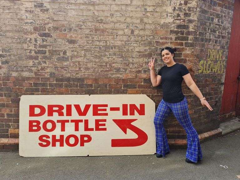 c1960s Drive-In Bottle Shop Sign from Rocherlea Tavern 212cm x 95cm ...