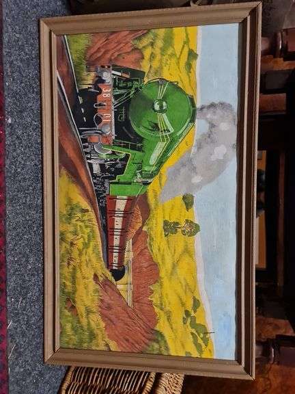 Large Vintage Painting of The '3801 Thoroughbred' Steam Locomotive ...
