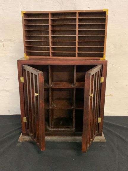 Vintage Pigeon Hole Cabinet & Storage Filing Box - Tullochs Auctions