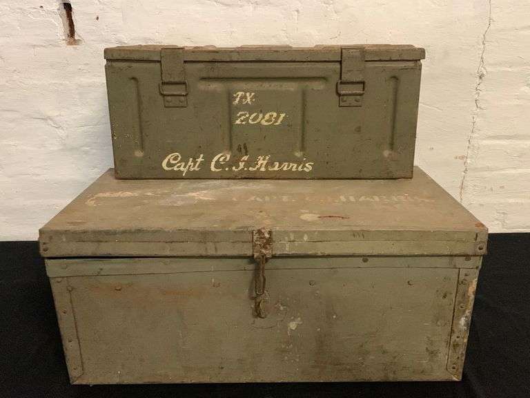 WW2 Ammunition Box & Tin Chest from Capt C.I Harris - Tullochs Auctions