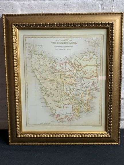 Alex Findlay " VDL c1851 Map" Gold Framed Print - Tullochs Auctions