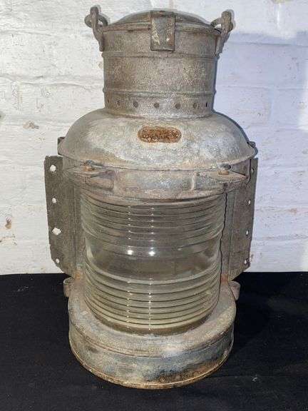 Large Vintage Ships Navigational Lamp - 48cmH - Tullochs Auctions