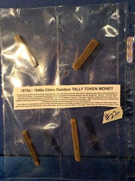 Collection of old Chinese Bamboo Tally Token Coins - Tullochs Auctions