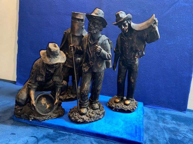 Four Statues - Ned Kelly & Three Bushman. Average Height 37cm ...