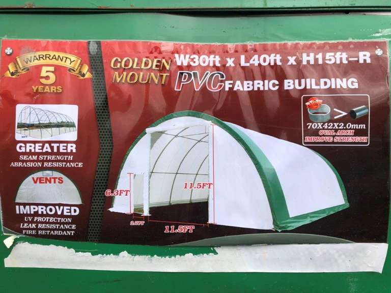 PVC Fabric Building W30ft x L40ft x H15ft - R - TVAA Pty Ltd T/A ...