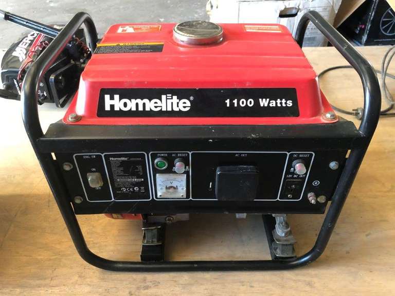 Homelite 1100w Petrol Generator - TVAA Pty Ltd T/A Tomkins Valuers ...