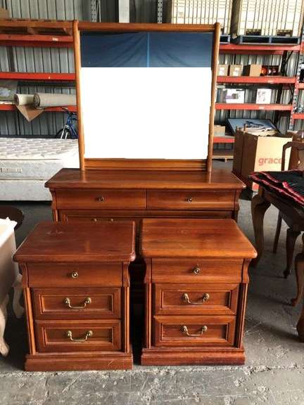 Timber Dresser Unit & Bed Side Tables - TVAA Pty Ltd T/A Tomkins ...