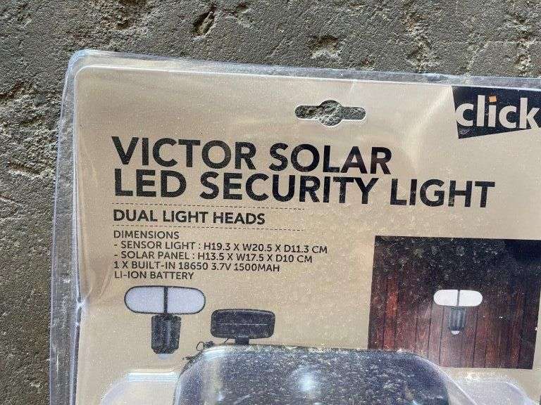Victor Solar Led Security Light x 2 - TVAA Pty Ltd T/A Tomkins Valuers ...